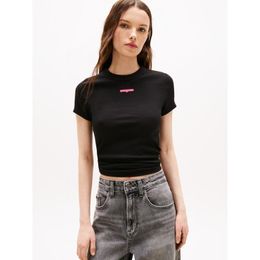 Tommy Jeans Kurzarmshirt »TJW SLIM SCRIPT LABEL SS TEE EXT« Black M (38) M (38) Kurzarmshirt von Tommy Jeans