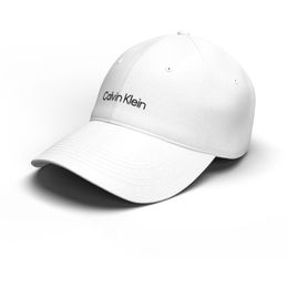 Calvin Klein Baseball Cap »LOGO EMBROIDERY BASEBALL CAP« Mit festem Schirm Bright White