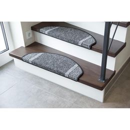 ANDIAMO Stufenmatte &raquo;Runner, Made in Poland&laquo; halbrund 9 mm H&ouml;he meliert, mit Bord&uuml;re, Set mit 15 St&uuml;ck anthrazit Obermaterial: 100% Polypropylen B...