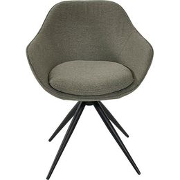 K+w Komfort & Wohnen Drehstuhl K+W KOMFORT & WOHNEN "ZOOM", braun (schlamm 72), B:60cm H:83cm T:57cm, Stühle, 4-Fuß Drehstuhl mit Gestell aus Metall schwarz Struktur