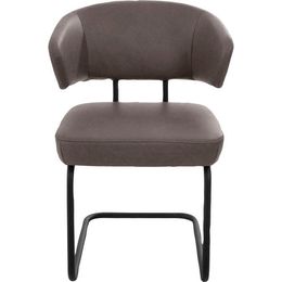 K+w Komfort & Wohnen Freischwinger K+W KOMFORT & WOHNEN "Mikkado Tube", braun (sattel, schwarz), B:55cm H:79cm T:60cm, Stühle, abgerundeter Rücken, Rundrohrgestell, Abstandshalter, Sitzkomfort