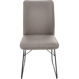 K+w Komfort & Wohnen Kufenstuhl K+W KOMFORT & WOHNEN, grau (stahl, schwarz), B:46cm H:91cm T:62cm, Stühle, Drahtgestell in Metall schwarz, Griff am Rücken, Steppung im Sitz