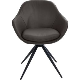 K+w Komfort & Wohnen Drehstuhl K+W KOMFORT & WOHNEN "ZOOM", braun (schoko 78), B:60cm H:83cm T:57cm, Stühle, 4-Fuß Drehstuhl mit Gestell aus Metall schwarz Struktur
