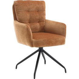 Esszimmerstuhl Home Affaire "Sant Tropez", gelb (curry, schwarz), B:60cm H:92cm T:67cm, Stühle