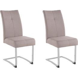Freischwinger Home Affaire "Rab", braun (cappuccino (grand 4006), silberfarben), B:44cm H:98,5cm T:57cm, Polyester, Stühle, Bezug in verschiedenen Qualitäten, maximale Belastbarkeit 120 kg