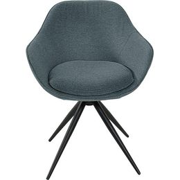 K+w Komfort & Wohnen Drehstuhl K+W KOMFORT & WOHNEN "ZOOM", grün (petrol 51), B:60cm H:83cm T:57cm, Stühle, 4-Fuß Drehstuhl mit Gestell aus Metall schwarz Struktur