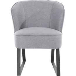 Sessel exxpo - SOFA FASHION "Americano, Loungesessel", silber, B:66cm H:80cm T:69cm, Sessel, Esszimmersessel, mit Keder und Metallfüßen, Bezug in verschiedenen Qualitäten, 1 Stck.