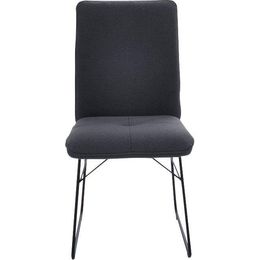 K+w Komfort & Wohnen Kufenstuhl K+W KOMFORT & WOHNEN, grau (grau, schwarz), B:46cm H:91cm T:62cm, Stühle, Drahtgestell in Metall schwarz, Griff am Rücken, Steppung im Sitz