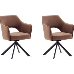 4-Fußstuhl MCA furniture "Tonala", braun (rostbraun, metall schwarz matt lackiert), B:64cm H:85cm T:61cm, Stühle, (2er-Set), 180 drehbar, Belastbarkeit 120 kg, Sitzhöhe ca. 49 cm