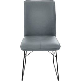 K+w Komfort & Wohnen Kufenstuhl K+W KOMFORT & WOHNEN, blau (aqua, schwarz), B:46cm H:91cm T:62cm, Stühle, Drahtgestell in Metall schwarz, Griff am Rücken, Steppung im Sitz