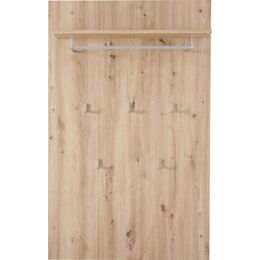 Garderobenpaneel Innostyle "Fun Garderobenpaneel, 84x135x27cm (B/H/T)", braun (artisan eiche), B:84cm H:135cm T:27cm, Holzwerkstoff, MDF, Garderobenpaneele, 1 Boden mit Kleiderstange, 5 Haken
