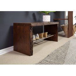 Garderobenbank Akazie 81x30x40 braun lackiert PURE ACACIA #816