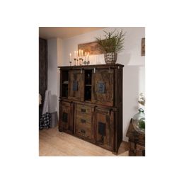 Highboard Mango 150x45x160 braun lackiert RAILWAY #425