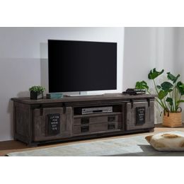 TV-Board Mango 180x55x50 grau lackiert RAILWAY #246