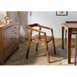 Stuhl Sheesham 45x51x76 braun lackiert ANCONA #100
