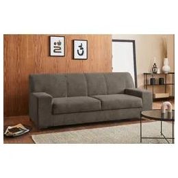 2-Sitzer DOMO collection "Ledas kubisch und komfortabel, flache Armlehnen, eleganter Fuß", grau (anthrazit), B:210cm H:83cm T:88cm, Sofas, in vielen Farben erhältlich