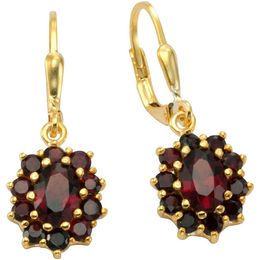 Paar Ohrhänger Firetti "Schmuck Geschenk, Ohrringe Entourage Royal, Silber 925", gold (gelbgoldfarben, rot, rot), Ohrringe, Damen, Silber 925 (Sterlingsilber), mit Granat