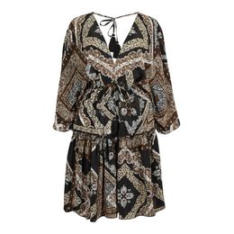Apricot Satin Scarf Print Kaftan Mini Dress ' ' Damen Gr&ouml;&szlig;e 40 schwarz Winterkleid