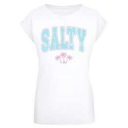 F4NT4STIC T-Shirt 'Beach Summer Vacation Salty' Damen Gr&ouml;&szlig;e XXXL hellblau / pink / wei&szlig;