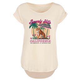 F4NT4STIC T-Shirt 'Beverly Hills California Glamour Summer' Damen Gr&ouml;&szlig;e 5XL sand / gr&uuml;n / lila / orange