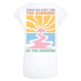 F4NT4STIC T-Shirt 'Be The Sunshine Color' Damen Gr&ouml;&szlig;e XXXL blau / gelb / rosa / wei&szlig;