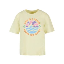 F4NT4STIC Shirt 'Life Is A Beach Enjoy The Waves' female Yellow size M