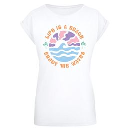 F4NT4STIC Shirt 'Life Is A Beach Enjoy The Waves' female White size XXXL