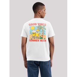 F4NT4STIC Shirt 'Summer Time Vintage Beer Cartoon' male White size S