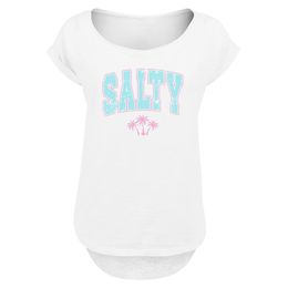 F4NT4STIC T-Shirt 'Beach Summer Vacation Salty' Damen Gr&ouml;&szlig;e XL himmelblau / altrosa / wei&szlig;