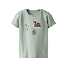 name it T-Shirt 'NBMJUKE' Gr&ouml;&szlig;e 74 dunkelbraun / rauchgrau / wei&szlig;