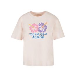 F4NT4STIC T-Shirt 'You Had Me At Aloha' Damen Gr&ouml;&szlig;e XS blau / gelb / lavendel / rosa / hellpink