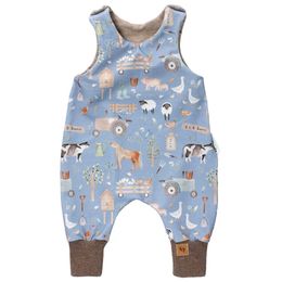 Land-Juwelen Strampler 'Bauernhof' Jungen Gr&ouml;&szlig;e 80 beige / hellblau / schwarz / wei&szlig;