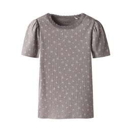 name it T-Shirt Mädchen Größe 98 dunkellila / weiß