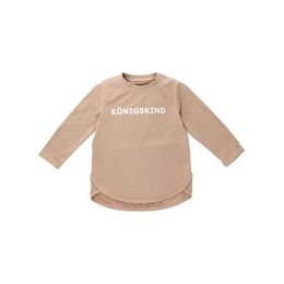 Baby Sweets Shirt 'K&ouml;nigskind' Jungen Gr&ouml;&szlig;e 116 dunkelbeige / wei&szlig;