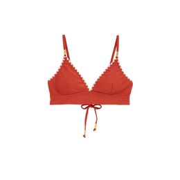 WE Fashion Bikinitop Damen Gr&ouml;&szlig;e 80 orangerot / wei&szlig;