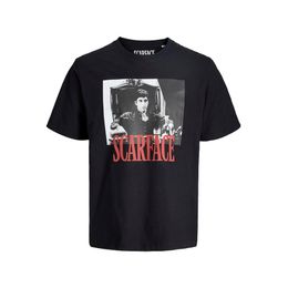 Jack & Jones JACK & JONES T-Shirt 'JJScarface' Herren Gr&ouml;&szlig;e XS hellgrau / rot / schwarz / wei&szlig;