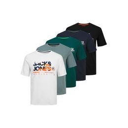 Jack & Jones JACK & JONES T-Shirt 'JJLuke' Herren Gr&ouml;&szlig;e XXL navy / gr&uuml;n / schwarz / wei&szlig;