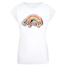 F4NT4STIC T-Shirt 'Mothers Day Celebration Rainbow Mama Design Mom Appreciation' Damen Gr&ouml;&szlig;e XXXL orange / rosa / wei&szlig;