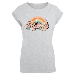 F4NT4STIC T-Shirt 'Mothers Day Celebration Rainbow Mama Design Mom Appreciation' Damen Gr&ouml;&szlig;e L grau / mischfarben