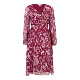 Wallis Petite Kleid Damen Gr&ouml;&szlig;e 48 rosa / bordeaux / silber Winterkleid