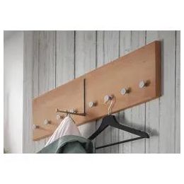 Hakenleiste Home Affaire "Dura", braun (buche), B:80cm H:22cm T:4,6cm, Massivholz, Hakenleisten, aus FSC-zertifiziertem Massivholz, Breite 50 oder 80 cm