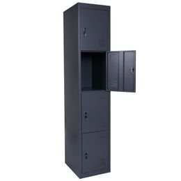 MCW Schlie&szlig;fach Preston T163, Schlie&szlig;fachschrank Wertfachschrank Spind, Metall 180x38x45cm ~ anthrazit