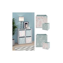VICCO Raumteiler W&uuml;rfelregal Standregal Tetra Wei&szlig; Faltbox Wohnzimmer Regal 73x72 cm modern Ablage 4 F&auml;cher Dekoregal Ordnerregal Aufbewahrung