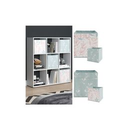 VICCO Raumteiler W&uuml;rfelregal Standregal Nove Wei&szlig; Faltbox Wohnzimmer Regal 104x108 cm modern Ablage 9 F&auml;cher Dekoregal Ordnerregal Aufbewahrung