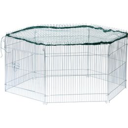 Dobar 6-eckiges Freilaufgehege, silber, 123 x 106 x 60 cm