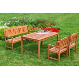 Merxx Lima Set 4tlg. 3er Bank, Tisch 150x90 cm