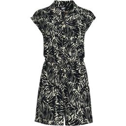 LANDS' END Kurzer Jumpsuit Knitterfrei, Damen,  Schwarz, Polyester, by Lands' End