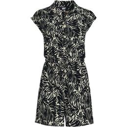 LANDS' END Kurzer Jumpsuit Knitterfrei, Damen,  Schwarz, Polyester, by Lands' End