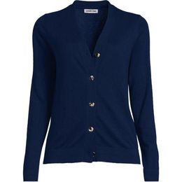 LANDS' END Cardigan aus Baumwolle/Seidenmix, Damen,  Blau, Baumwolle/Seide/Nylon, by Lands' End