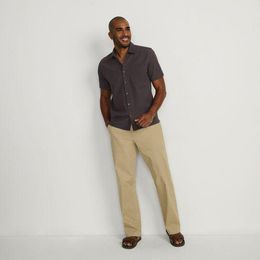 LANDS' END Crinkle-Hemd, Herren,  Braun, Wolle, by Lands' End